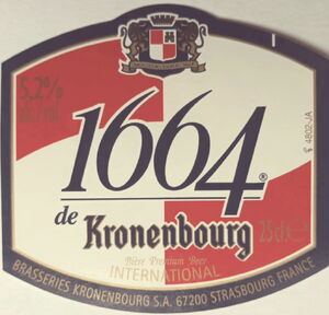 Drink Label: 1664 De Kronenbourg (Brasseries Kronenbourg, FranceCol:FR ...