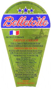 Food Label: Belletoile Triple Cream (Fromagerie Henri Hutin S.a.r.l ...