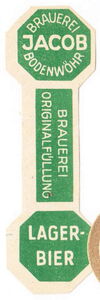 Drink Label: Jacob Lager-Bier (Familienbrauerei Jacob oHG, Germany ...