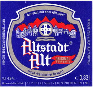 Drink Label: Altstadt Alt (Privatbrauerei Moritz Fiege, Germany ...