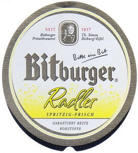 Drink Label: Bitburger Radler (Bitburger Braugruppe GmbH, Germany ...