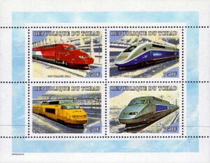 Stamp: Trains (Chad(Locomotives (2001)) Mi:TD 2204A-2207AKB,Sn:TD 906 ...