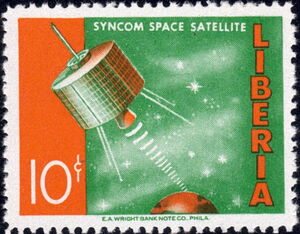 Stamp: Syncom space satellite (Liberia(Exploration and Use of Outer ...