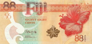 Banknote: 88 Cents (Fiji(2022 Issue "88 Cents") Wor:P-123a 💴