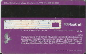 Bank Card: World Eko (Yapi Kredi Bankasi, Türkiye (Turkey)Col:TR-VI-0627