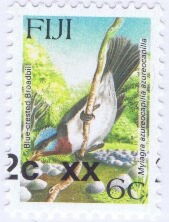Stamp: Blue-crested Flycatcher (Myiagra azureocapilla) (Fiji(Birds ...