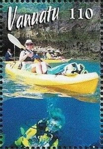 Stamp: Canoeing, Diving (Vanuatu(International Year of Ecotourism) Mi ...