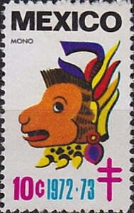 Stamp: Mono (Mexico: Cinderella Stamps(Anti-TBC 1972: Aztec and Mayan ...