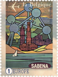 Stamp: Promotional Poster for SABENA (Belgium(SABENA Airlines ...