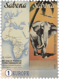 Stamp: Promotional Poster for SABENA (Belgium(SABENA Airlines ...