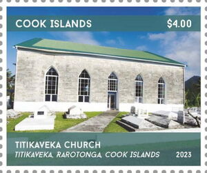 Stamp: Titikaveka Church (Cook Islands(Churches of the Cook Islands ...