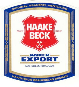 Drink Label: Haake Beck Export (Haake-Beck Brauerei, Bremen, Germany ...