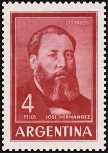 Stamp: José Hernández (1834-1886), Poet (Argentina(Personalities and ...