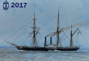 Pocket Calendar: Steamship Frigate Vladimir (Russia(Ships) Col:RUS-2017 ...