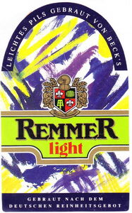 Drink Label: Remmer Light (Brauerei Beck GmbH & Co, Germany, Federal ...