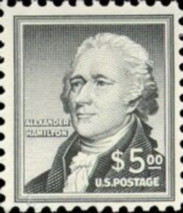 Stamp: Alexander Hamilton (1757-1804), Founding Father of the U.S ...