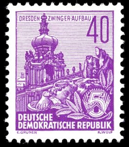 Stamp: Dresden Zwinger (Germany, Democratic Republic (DDR)(Five-year ...