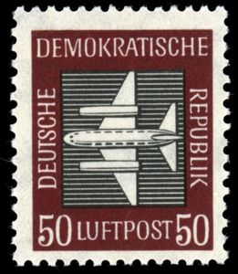 Stamp: Stylised Aeroplane (Germany, Democratic Republic (DDR)(Stylised ...