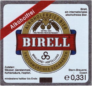 Drink Label: Birell Alkoholfrei (Stern Brauerei, Germany, Federal ...
