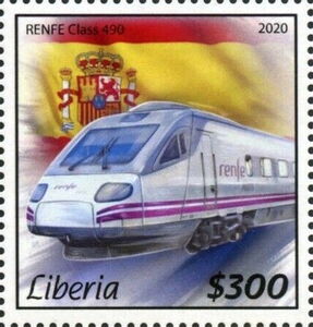 Stamp: Renfe Class 490 (Liberia(High Speed Trains (2020)) Yt:LR 6304