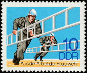 Stamp: Competition with Scaling Ladders (Germany, Democratic Republic ...