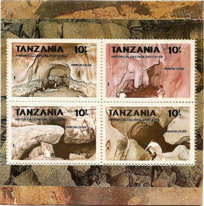 Stamp: Historical Craters and caves - Amboni Caves (Tanzania(Craters ...