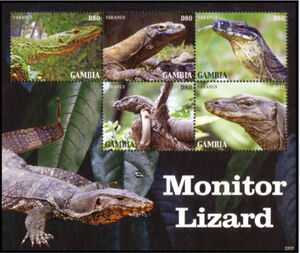 Stamp: Monitor Lizard (Gambia(Monitor Lizard (2022)) Mi:GM 8071-8075KB ...