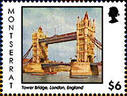 Stamp: Tower Bridge, London (Montserrat(Bridges (2012)) Mi:MS 1612