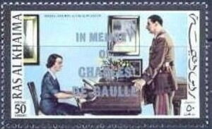 Stamp: General and Mme de Gaulle (Ras al Khaimah(In Memory of Charles ...