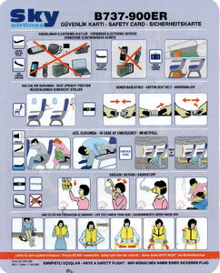 Safety Card: B737-900ER (Sky Airlines, Türkiye (Turkey)Col:SHY-TR-0009
