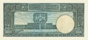 Banknote: 1,000 Turkish Lira (Turkey) (1937-2.Emisyon) Wor:P-139a