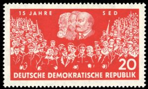 Stamp: 15th Anniversary - Socialist Unity Party of Germany (SED ...