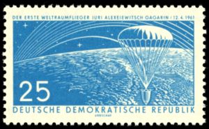 Stamp: Vostok 1 Re-entry (Germany, Democratic Republic (DDR)(Vostok 1 ...