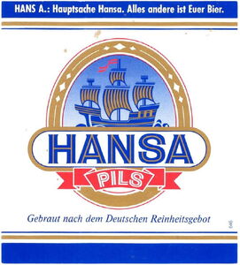Drink Label: Hansa Pils (Dortmunder Hansa-Brauerei, Germany, Federal ...