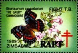 Stamp: Gaudy Commodore (Precis octavia) (Zimbabwe: Cinderella Stamps ...