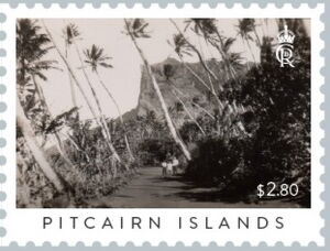 Stamp: Pitcairn Islanders on Main Road of Island (Pitcairn Islands ...