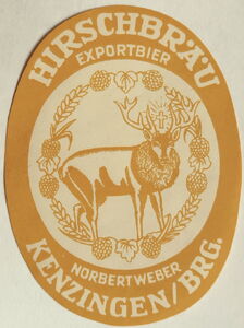 Drink Label: Hirschbrau Exportbier (Hirsch Bräu Kenzingen, Germany ...