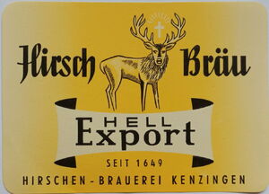 Drink Label: Hirsch Brau Hell Export (Hirsch Bräu Kenzingen, Germany ...