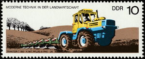 Briefmarke: Tractor T150-K with Plow 6 PHX-35 (Deutschland (DDR ...
