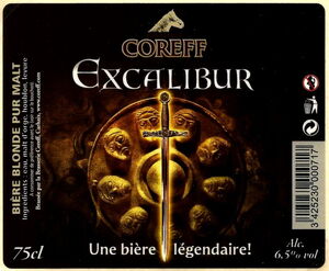 Drink Label: Coreff Excalibur (Brasserie Coreff, FranceCol:FR-BEER-004692