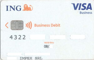 Bank Card: Business Debit (ING Bank, RomaniaCol:RO-VI-0203