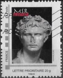 Stamp: MSR Bust of Emperor Augustus (France: Personalized stamps ...