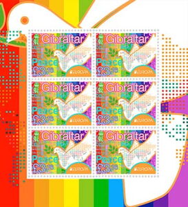 Stamp: Dove of Peace (Gibraltar(Europa (C.E.P.T.) 2023 - Peace ...