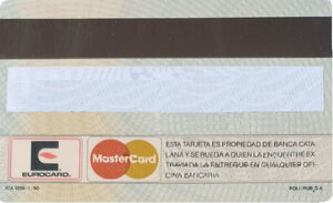 Bank Card: Eurocard (Banca Catalana, SpainCol:ES-MC-0482