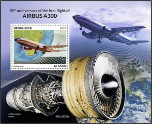 Stamp: Airbus A300 (Sierra Leone(Airbus A300 (2022)) Col:SL 2022-326b