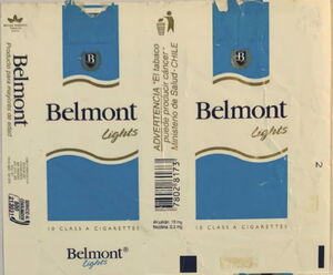 Cigarette Pack: Belmont Lights 10 (ChileCol:CL-CT-0176