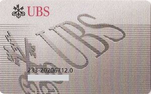 Bank Card: Ubs (Union Bank Of Switzerland, Switzerland) Col:CH-GM-0008.01