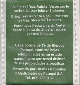 Tea Bag: Menta light, Té de hierbas (Pusuqui, Ecuador(Té de hierbas ...