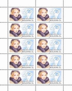 Stamp: Birth Centenary of Marlene Dietrich (1901-1992), Singer (Moldova ...