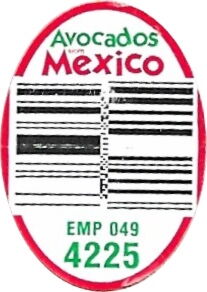 Fruit Sticker: Avocados from Mexico #4225 Emp 049 (MexicoCol:MX-VG-00229